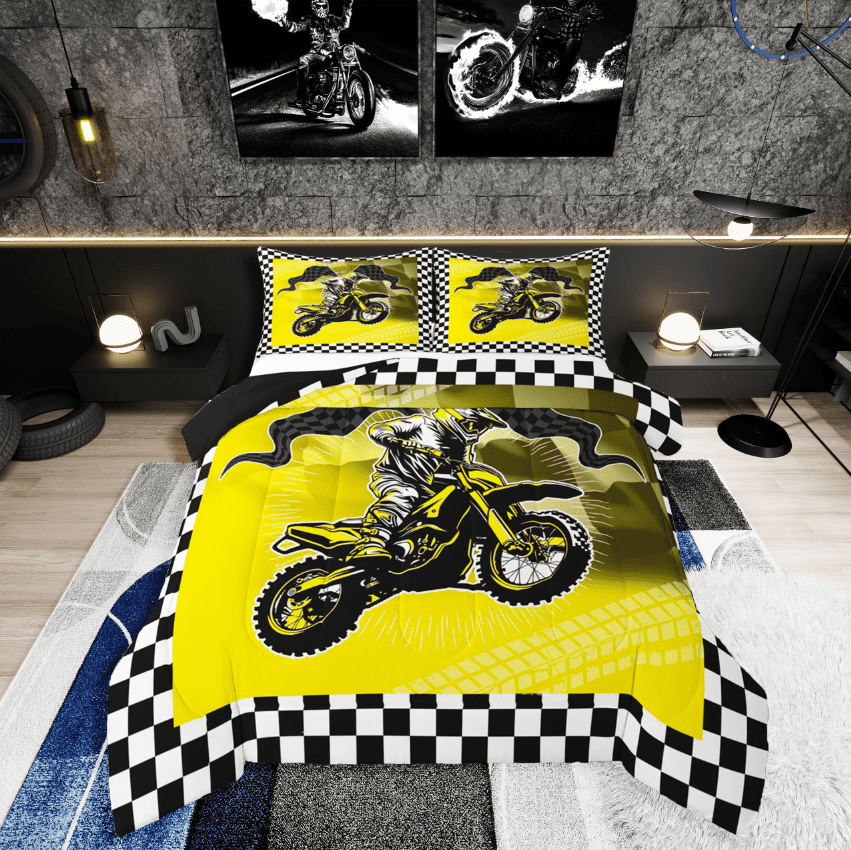 Manfei Dirt Bike 3-Piece Full Size Comforter Sets,Extreme Sports ...
