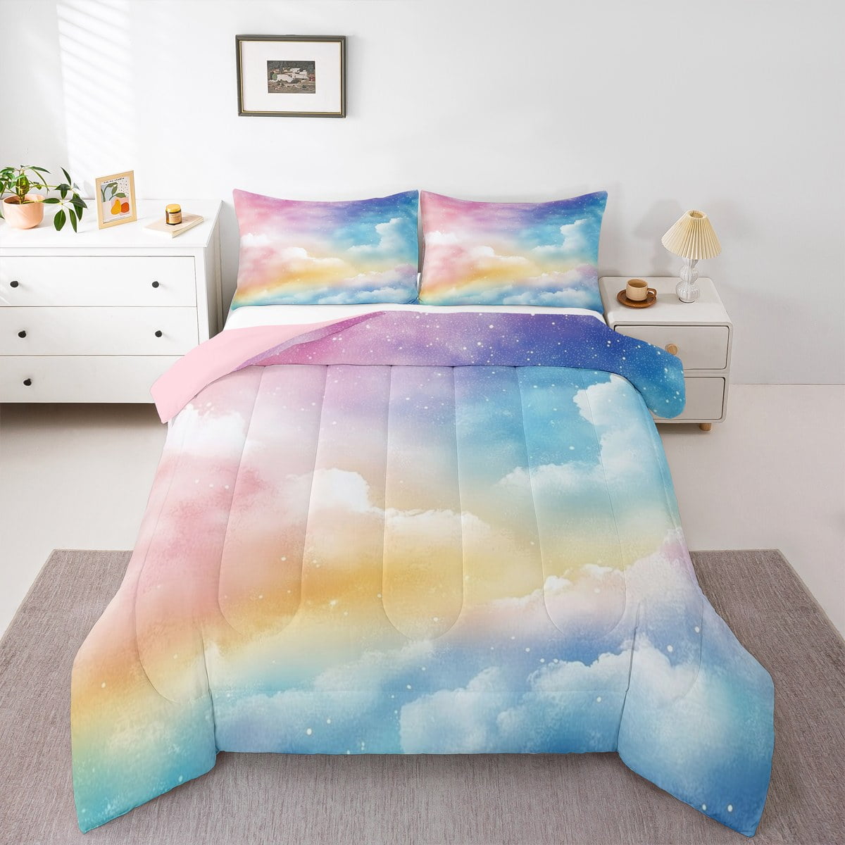Manfei Dreamy Nebula 3 Pieces Queen Comforter Set,Starry Sky Ultra Soft ...