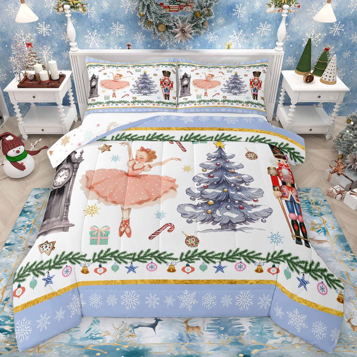 Manfei Dreamy Pink Princess Bedding Comforter Set for Teen, Kawaii ...