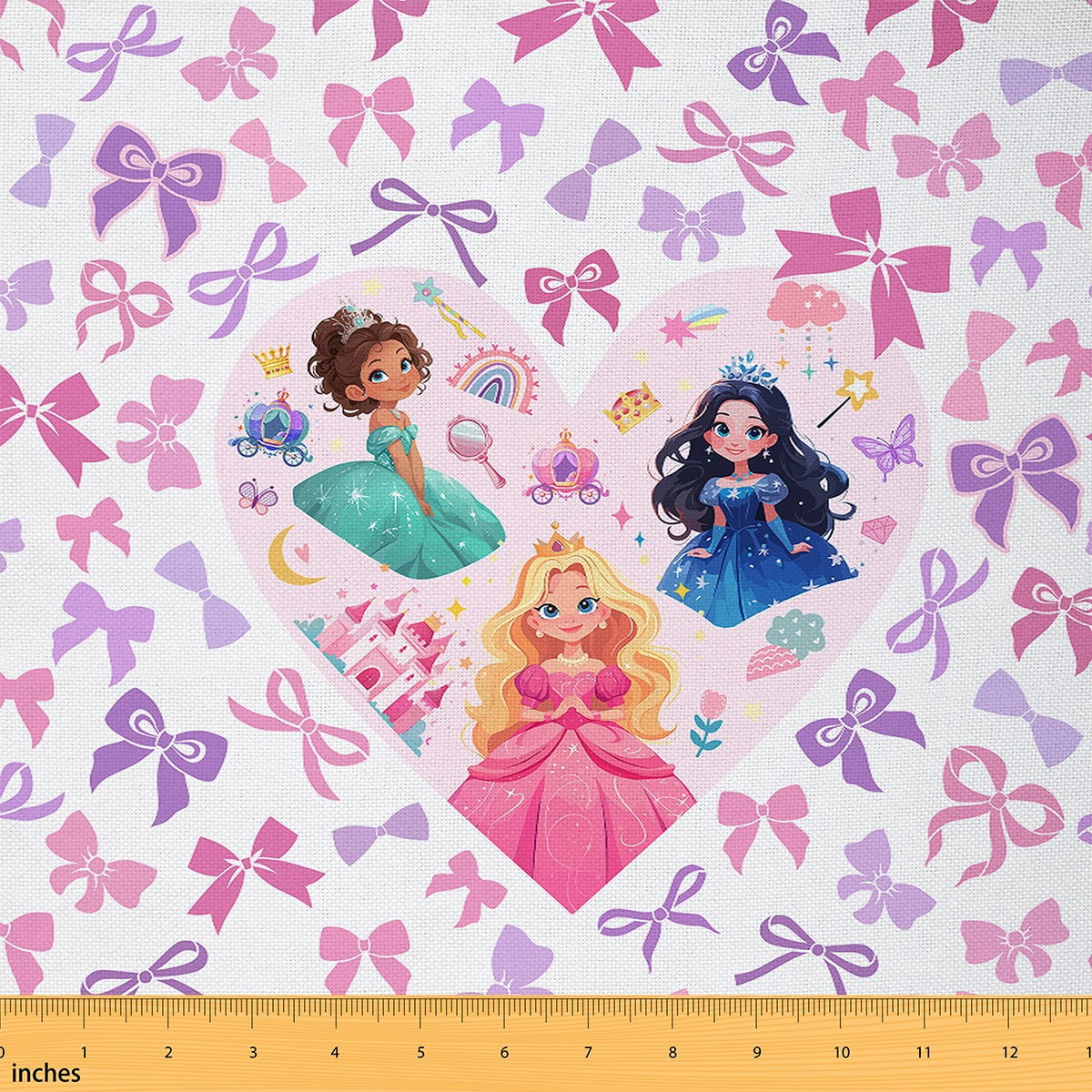 Manfei Dreamy Princess Fabric by the Yard (1 Yard) for Kids Girls, Pink ...