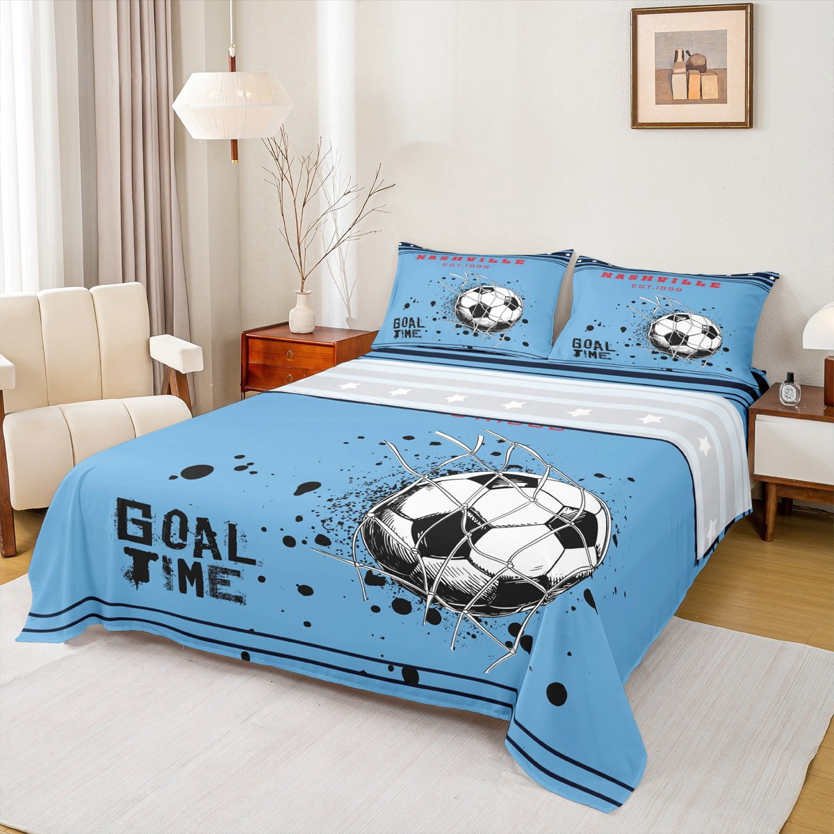 Manfei Est Sleep Bed Sheets Set Full Size, American Football Bed Sheets ...