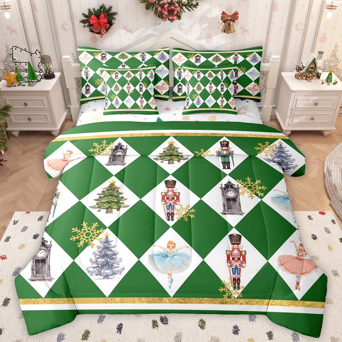 Manfei Fairy Tale Princess Twin Bedding Sets 7-Piece, Kawaii Christmas ...