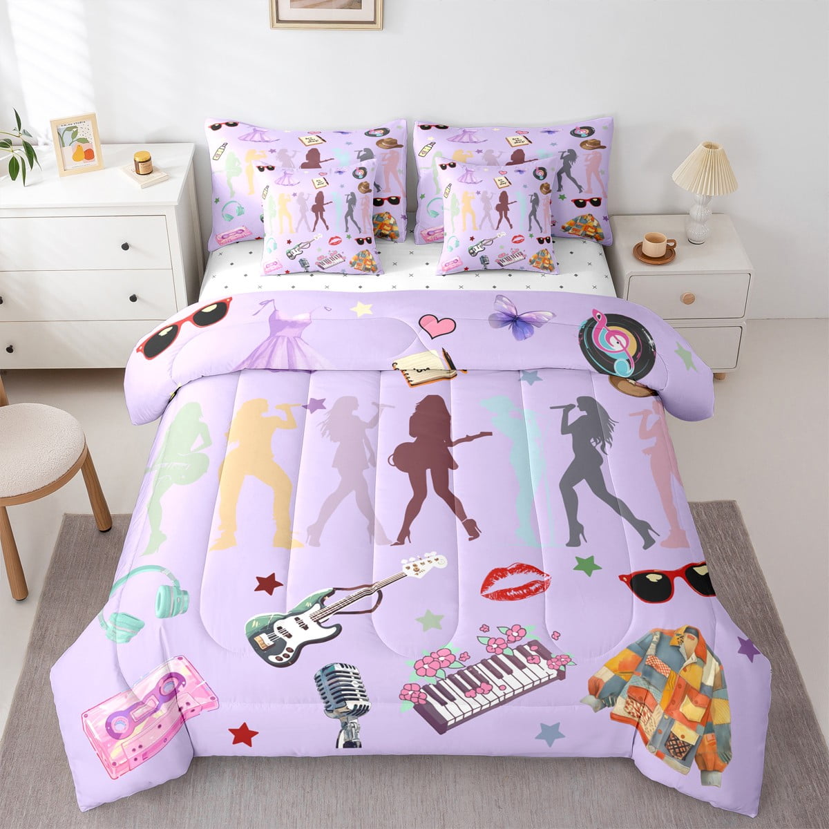 Manfei Fashion Music Gift Bedding Comforter Set 7 Pieces,Musical Glover ...