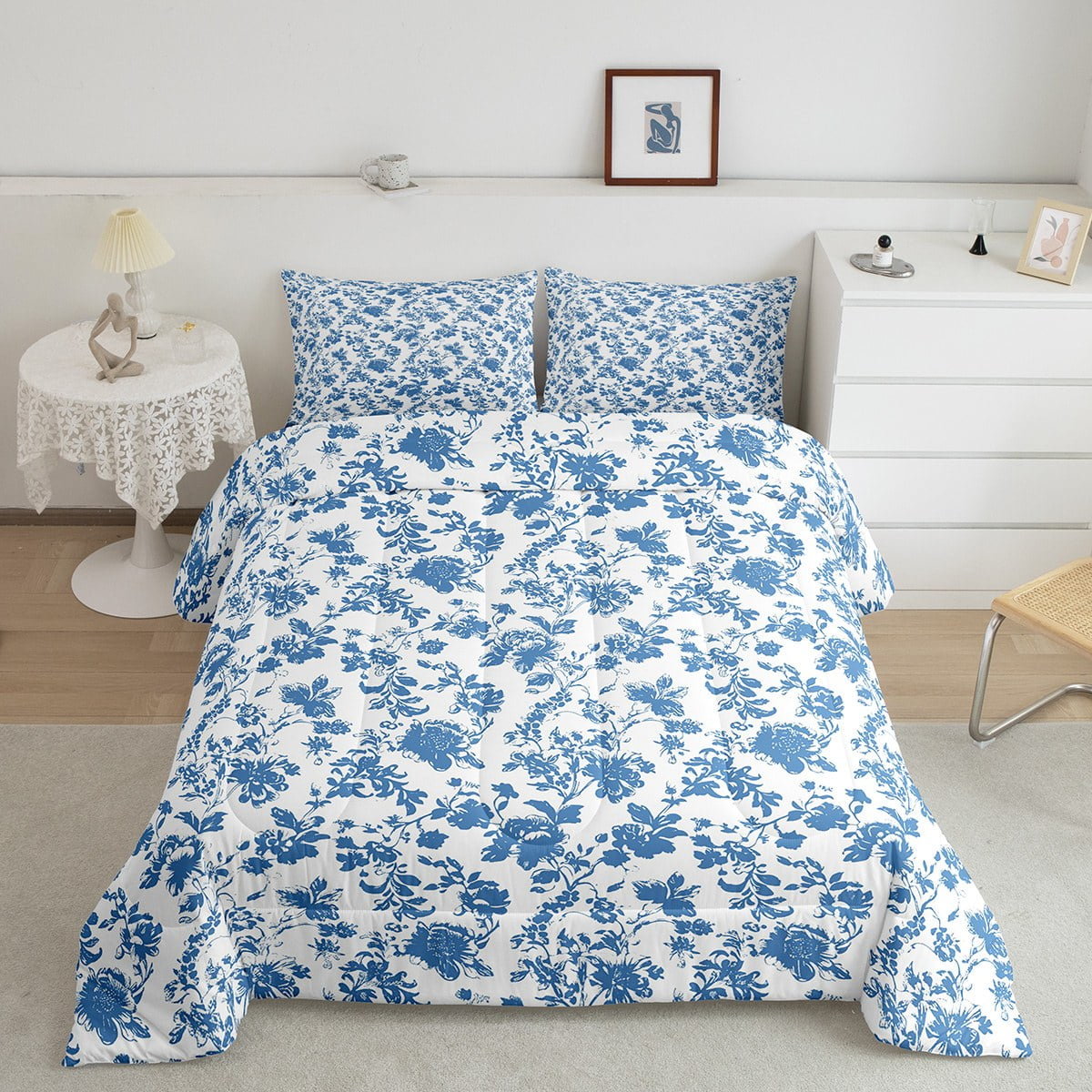 Manfei Flower Full Size Comforter Sets,Rustic Farmhouse Cabin Bedding ...