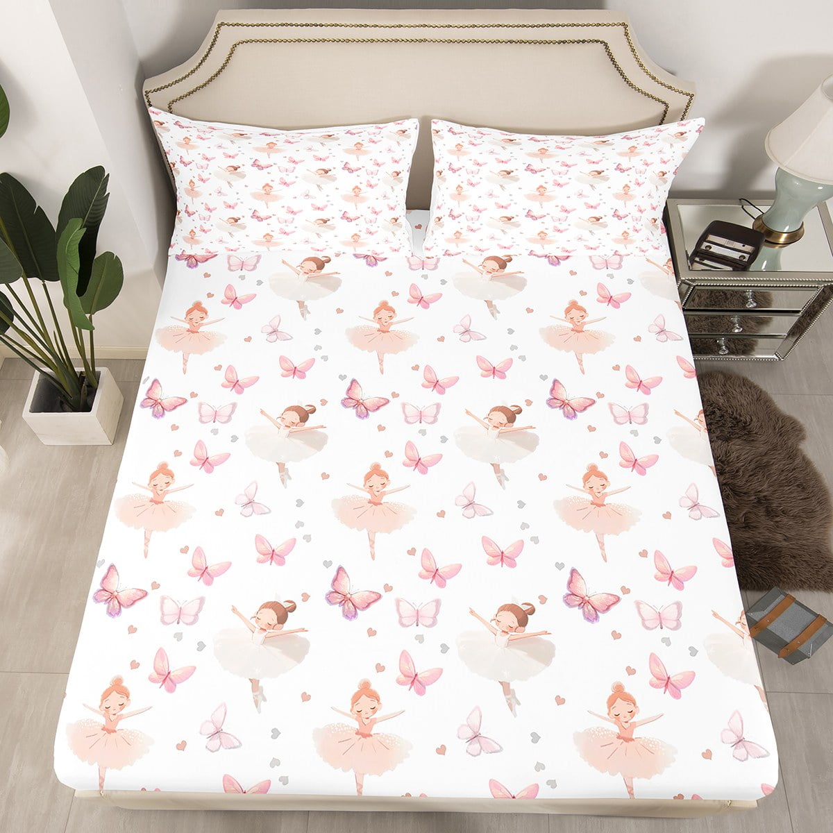 Manfei Flying Butterfly 4pcs Bed Sheets,Dance Theme King Sheets,Ballet ...