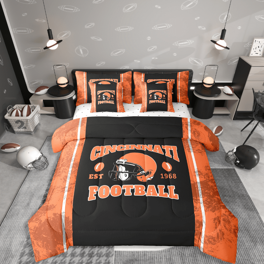 Manfei Football Print 7pcs Bedding Comforter Set,Rugby Game Queen ...
