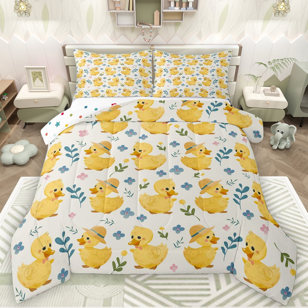 Manfei Funny Farmhouse Duck Bedding Comforter Set for Teens, Rustic ...
