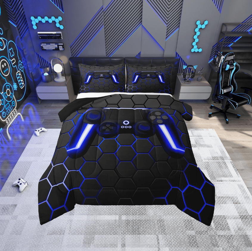 Manfei Game Console Bedding Comforter Set,Gamer Gaming Twin Comforter ...