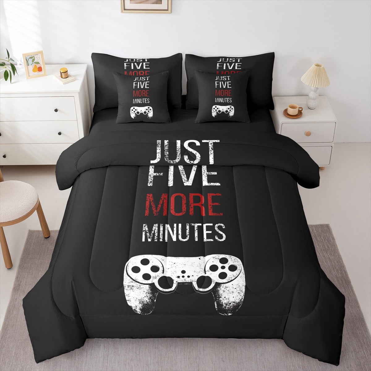 Manfei Gamer Gaming Bedding Comforter Set 7 Pieces,Modern Video Game ...
