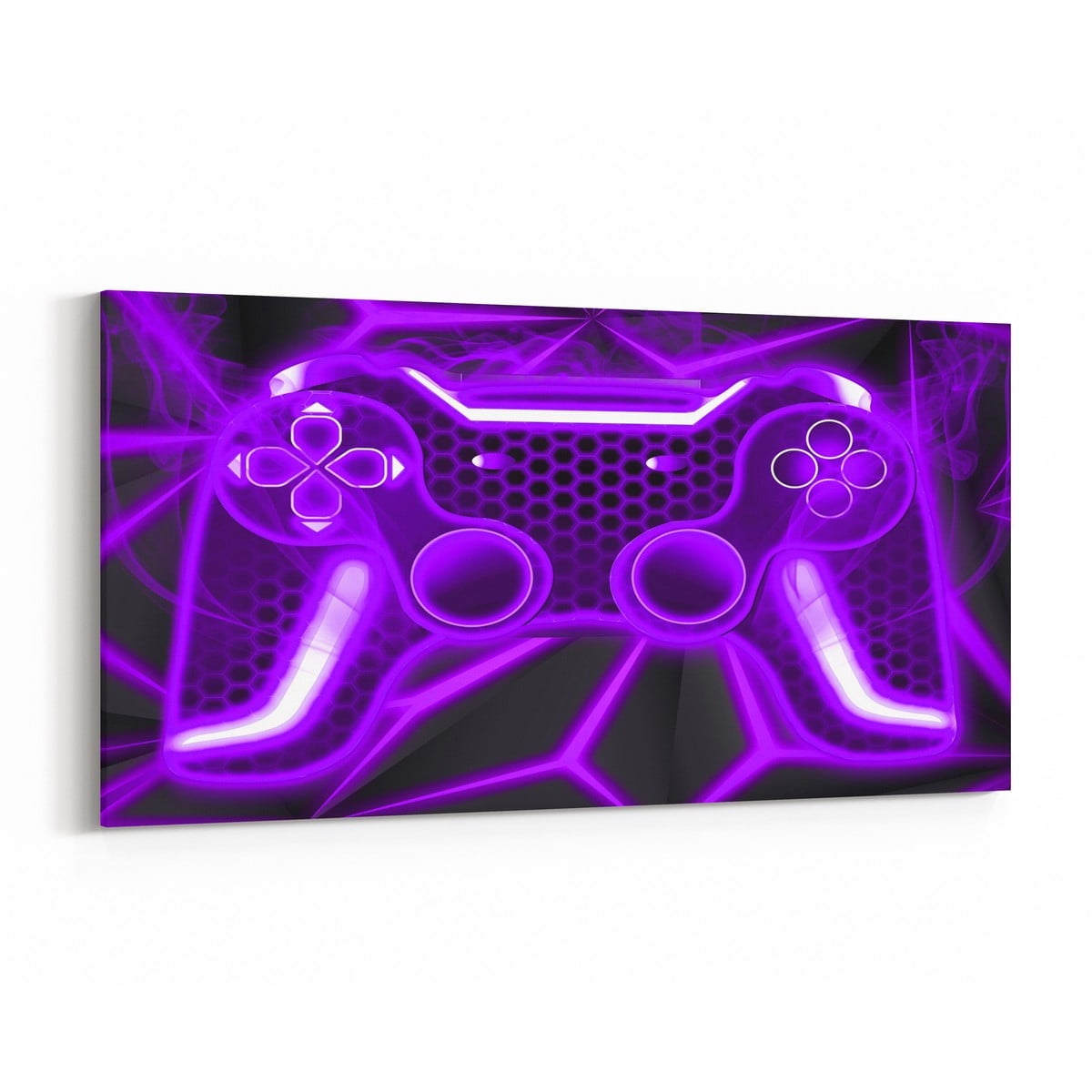 Manfei Gamer Gaming Canvas Wall Art for Living Room, Purple Gamepad ...