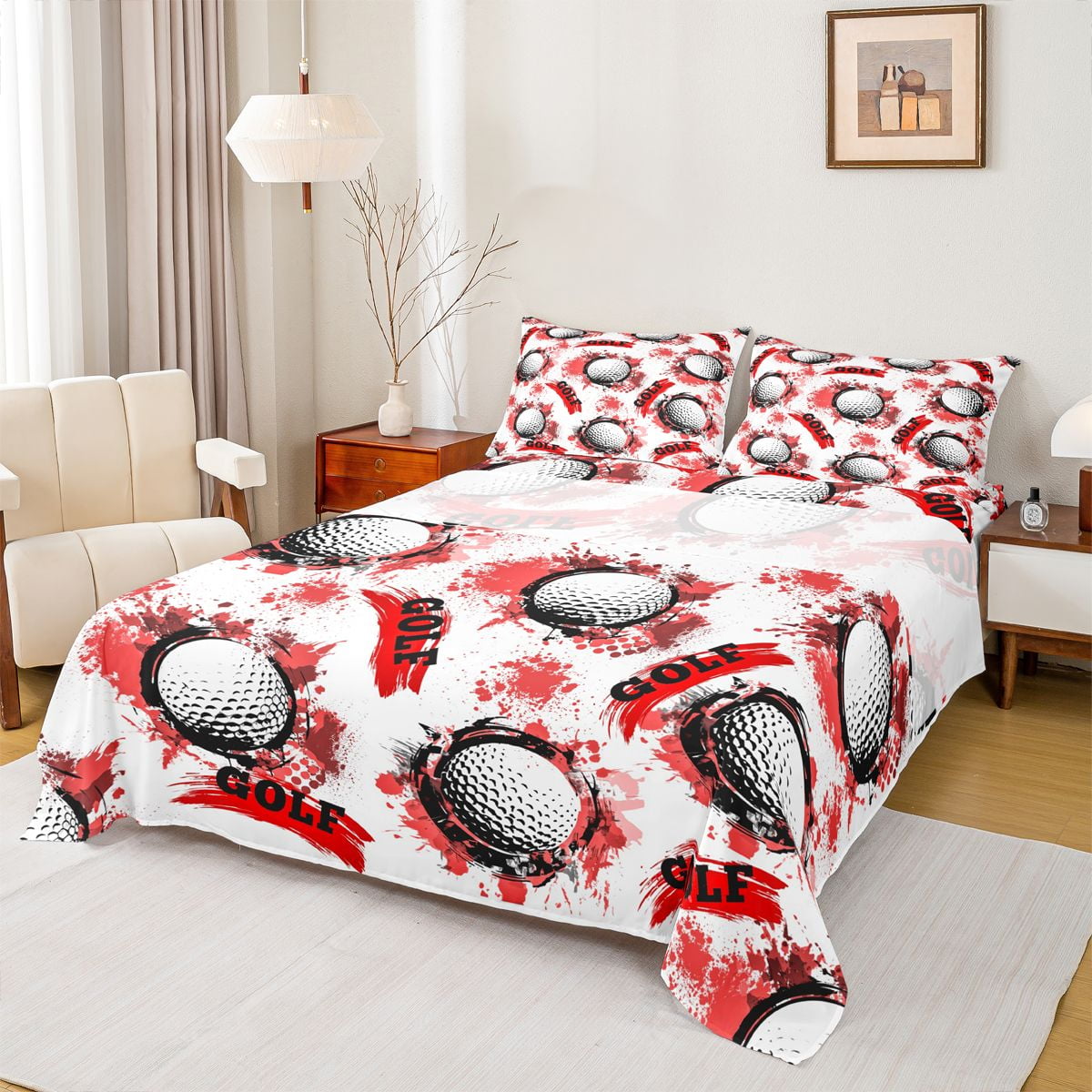 Manfei Gamer Golf 4-Piece Full Size Sheets for Female Men Women ...