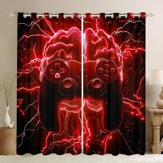 Manfei Gaming Curtains Pack of 2 (42x84 Each),Teen Video Game Curtains ...