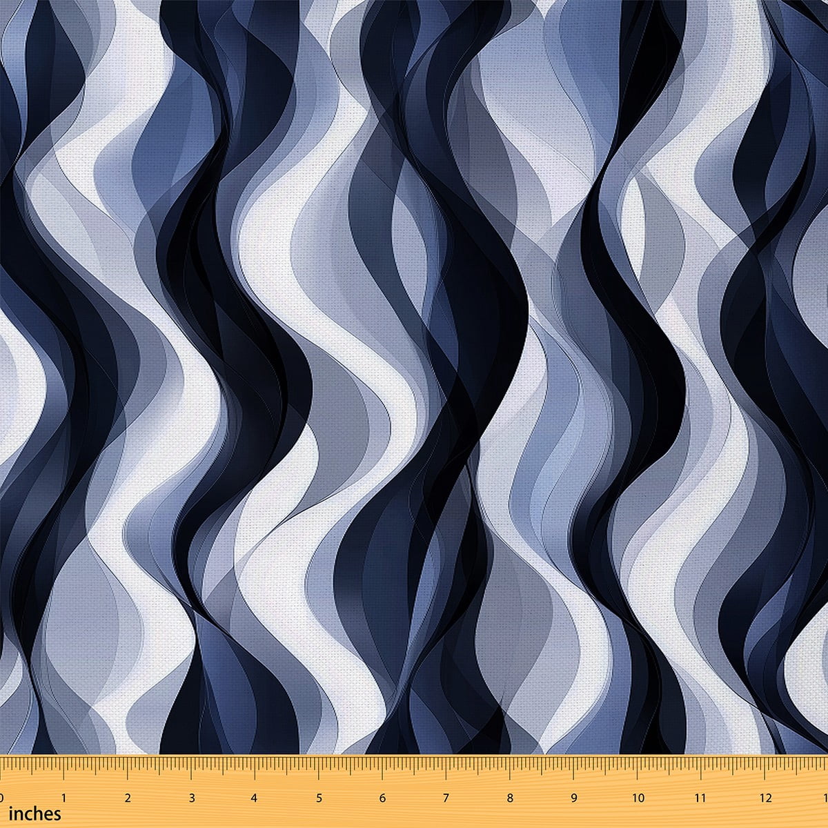 Manfei Geometric Navy Blue Stripe Fabric by the Yard (1 Yard), Abstract ...