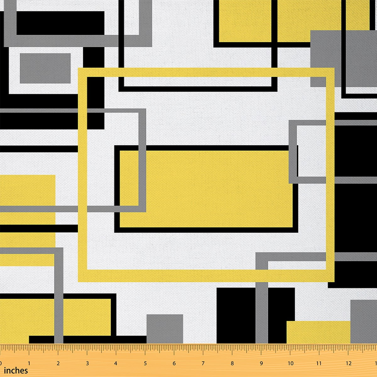 Manfei Geometry Buffalo Fabric by the Yard (3 Yards), Yellow Gray Black ...