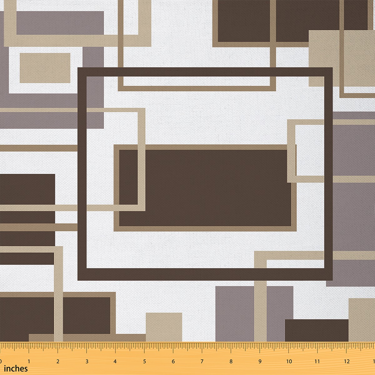 Manfei Geometry Buffalo Sewing & Crafting Fabric (2 Yards), Brown Gray ...