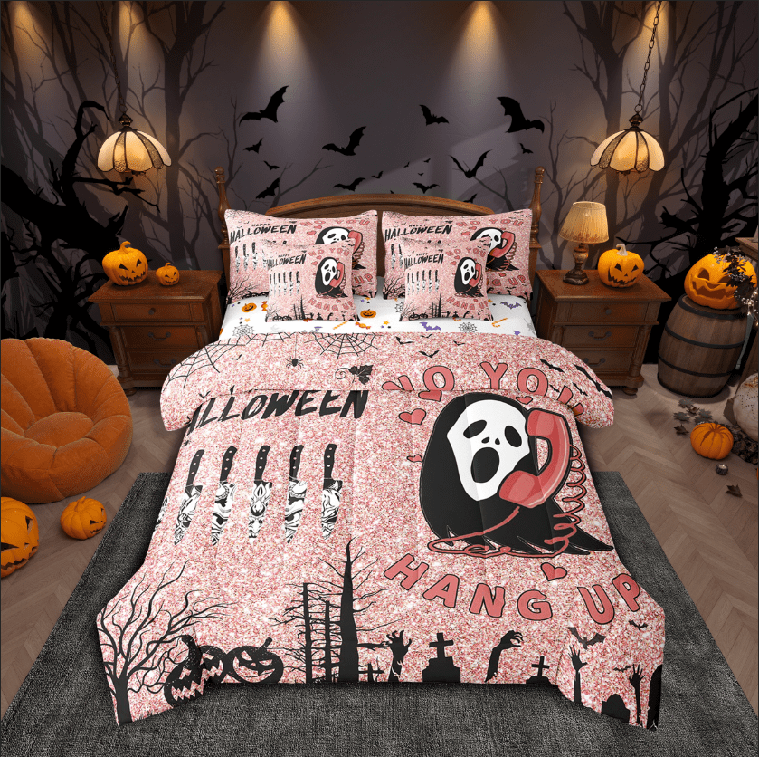 Manfei Ghost Pumpkin Bedding Sets Twin Size,Happy Halloween Comforter ...