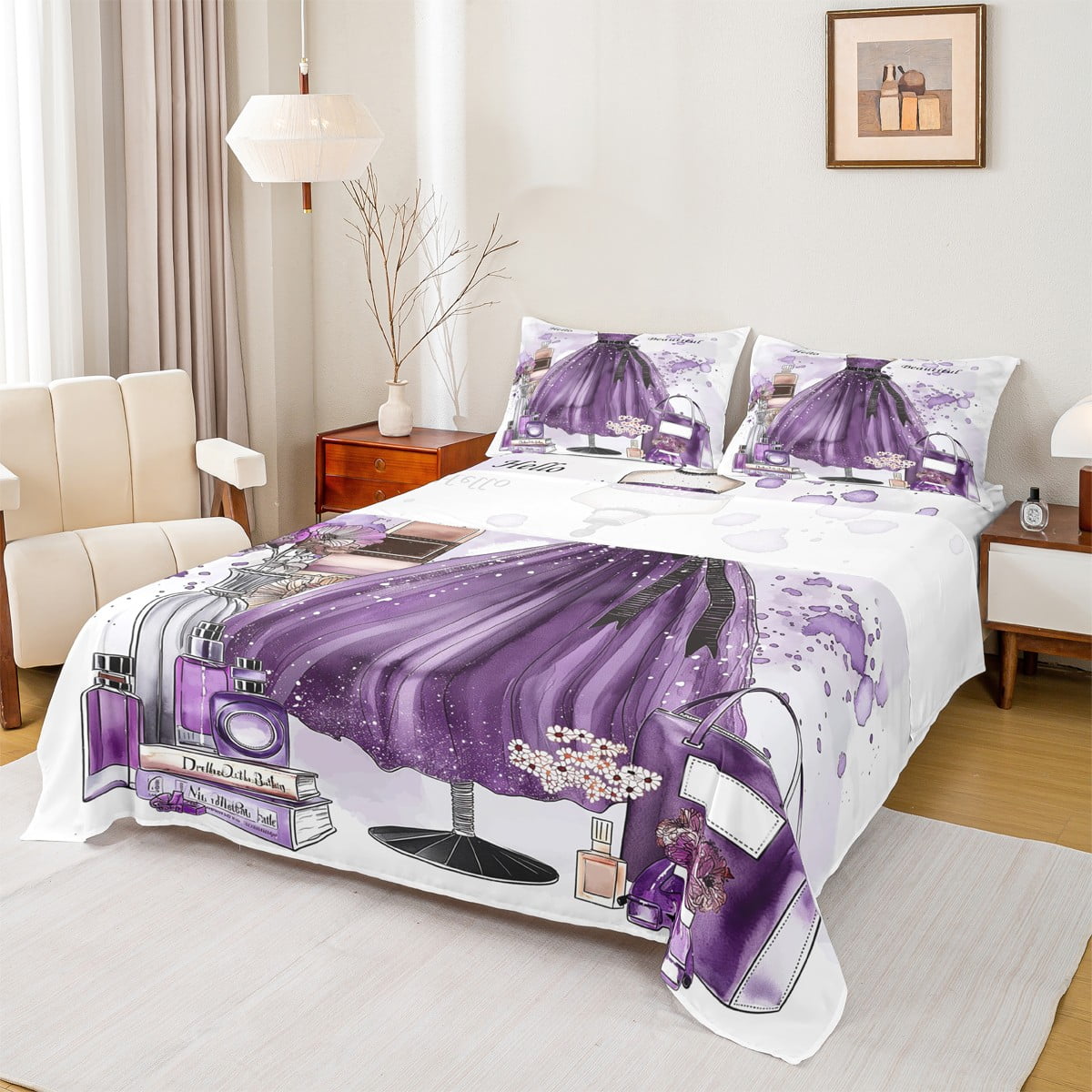 Manfei Girl Perfume Dress Full Size Sheets,Fairy Tale Princess Bed ...