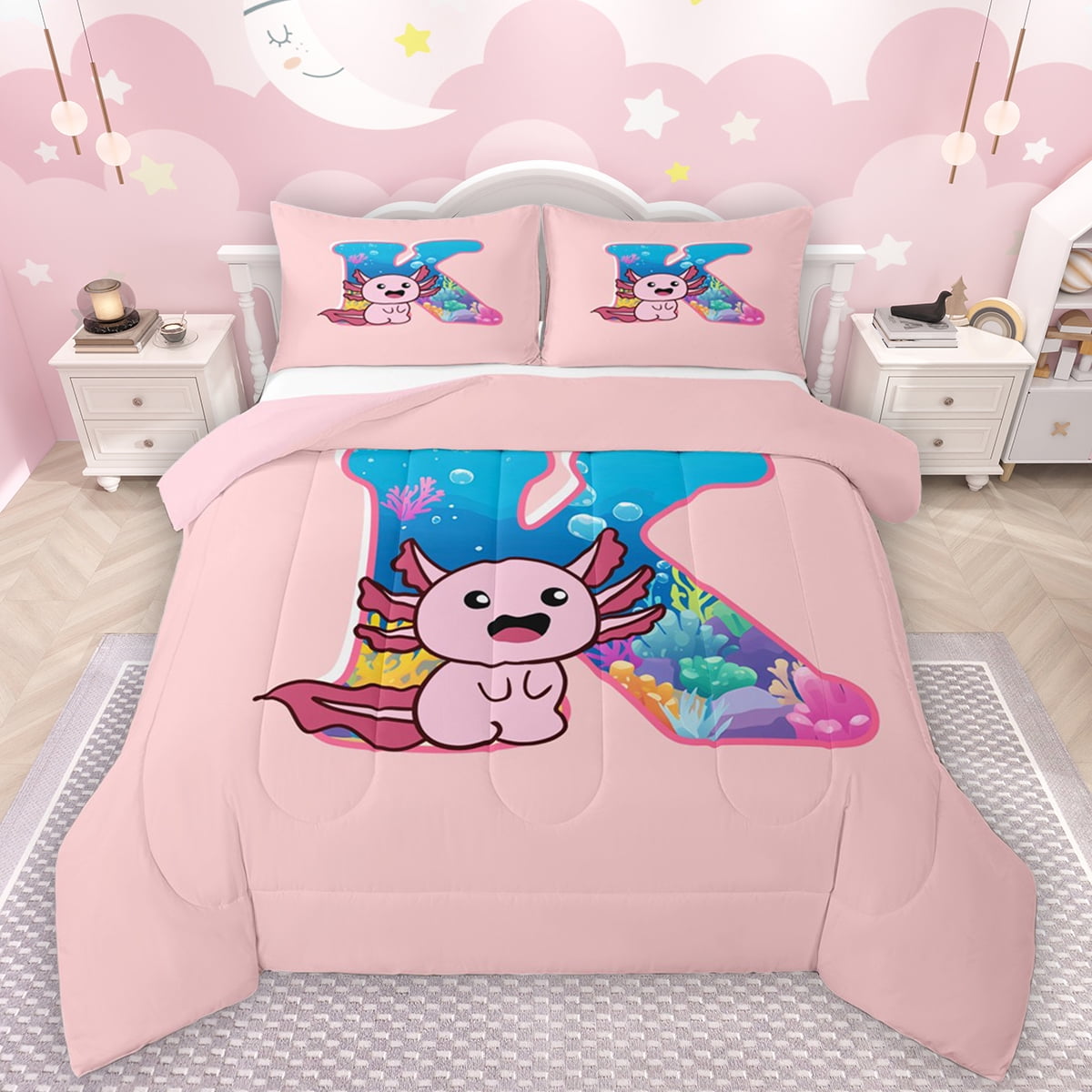 Manfei Girl Personalized Gifts Full Size Comforter Sets,Colorful Letter ...