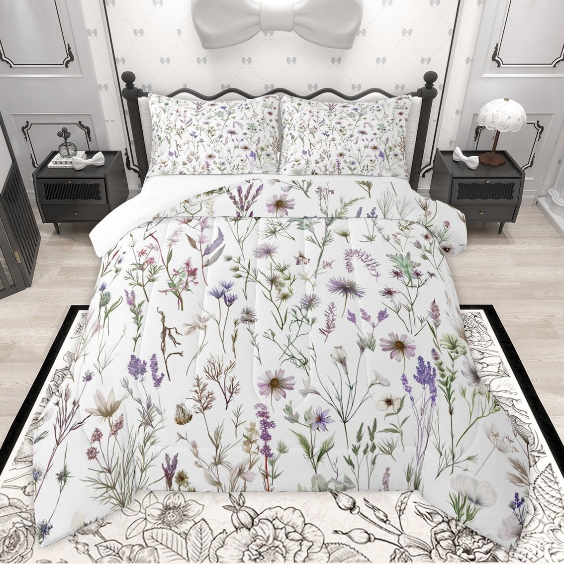 Manfei Girls Floral Blossoms 2pcs Bedding Comforter Set,Spring Graden ...