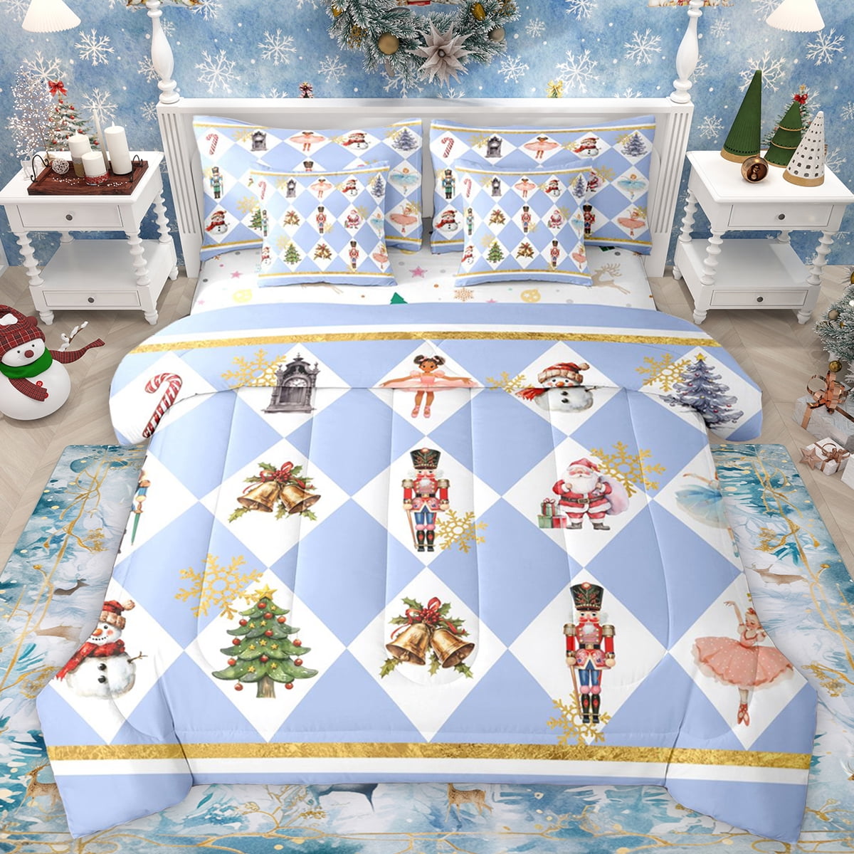 Manfei Girly Fairy Princess Bedding Comforter Set 7 Pieces for Kid ...