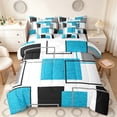Manfei Glitter Cyan Square Twin Bedding,Contemporary Simple Art Bedding ...