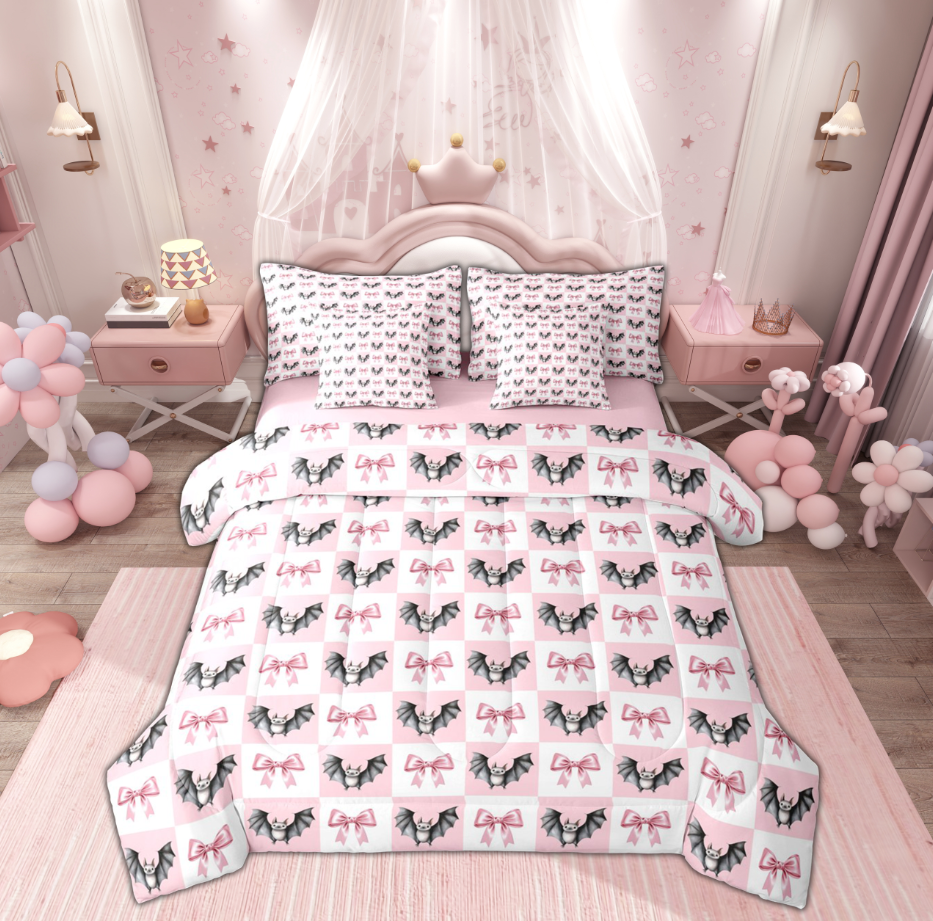 Manfei Gothic Halloween Bat Bedding Comforter Set 7-Piece for Kid ...