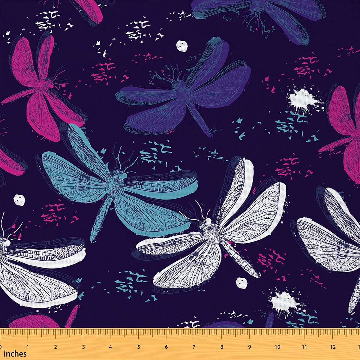 Manfei Graffiti Dragonfly Sewing & Crafting Fabric (2 Yards), Cartoon ...