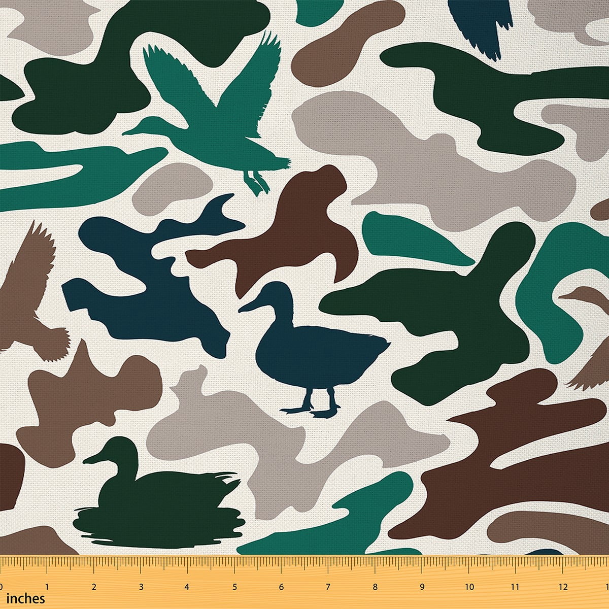 Manfei Green Brown Camouflage Fabric by the Yard (5 Yards), Mallard ...