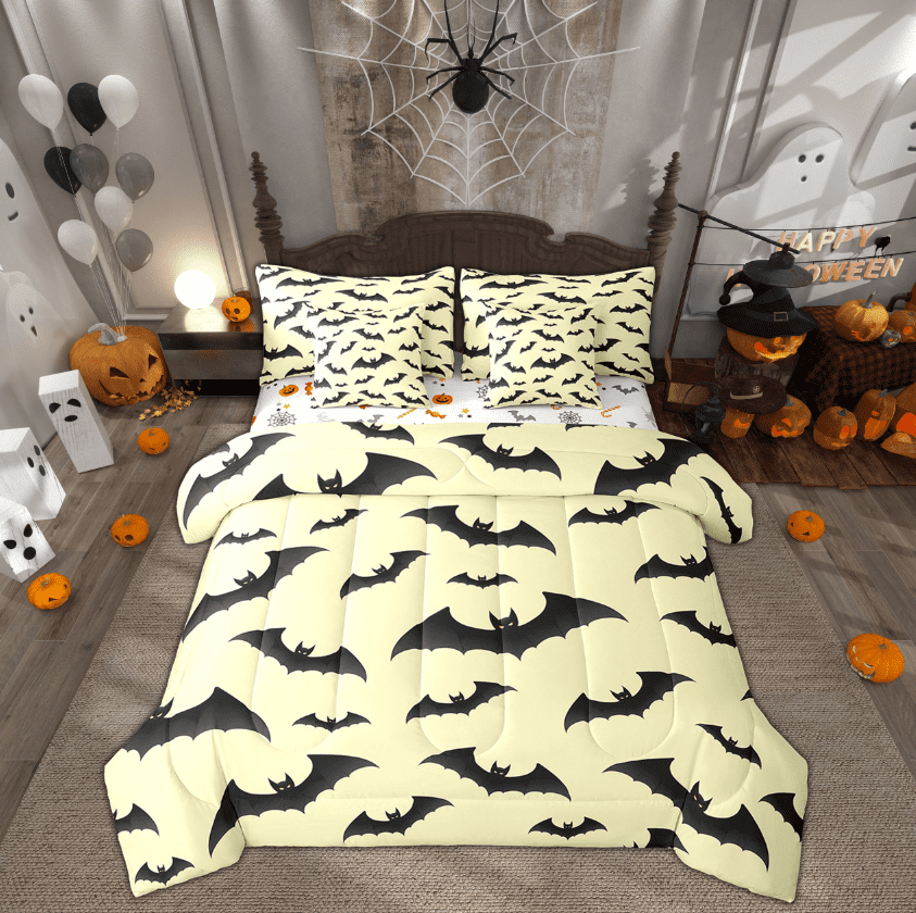 Manfei Halloween Bat Bed in a Bag Queen size, Cartoon Animal Bedding ...