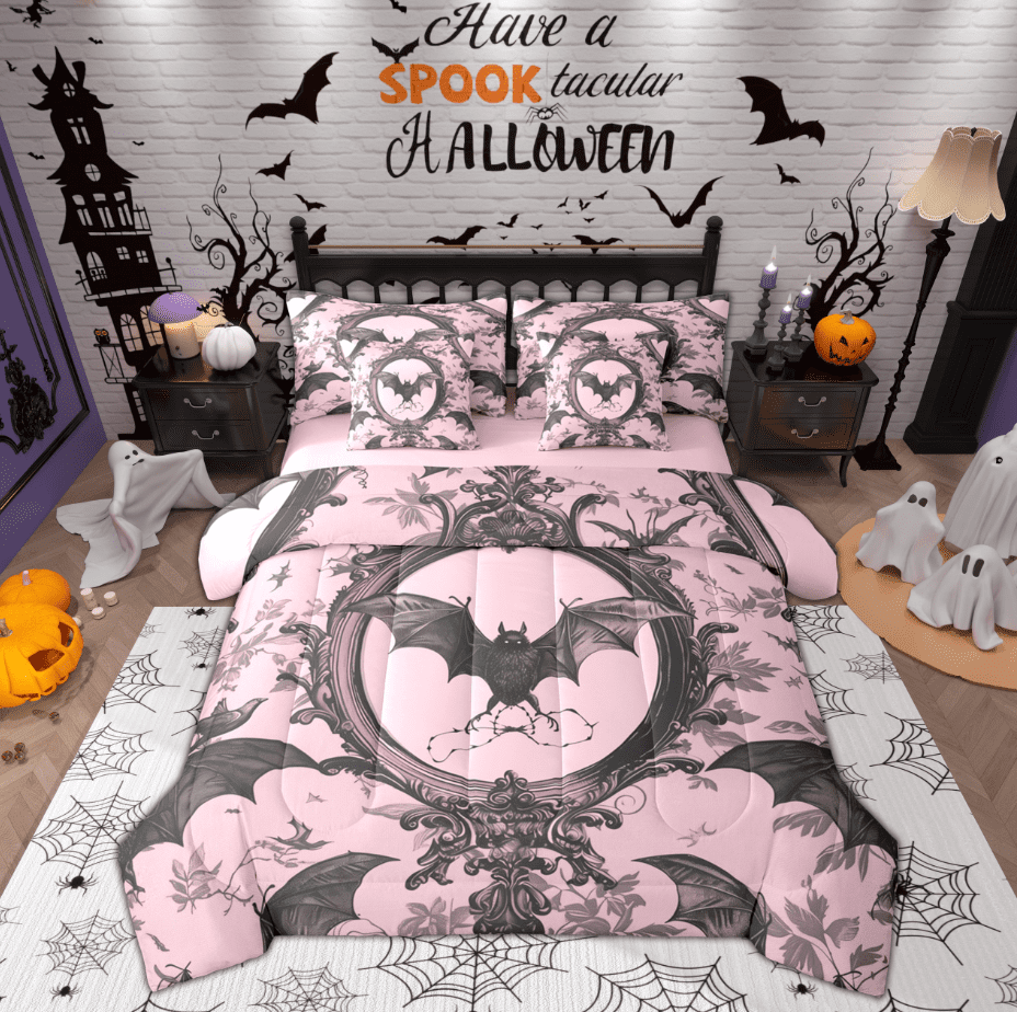 Manfei Halloween Bat Teens Bedding Comforter Set 7pcs, Gothic Romantic ...