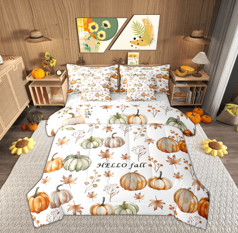 Manfei Happy Autumn Bedding Comforter Set 7pcs for Kids, Rustic ...