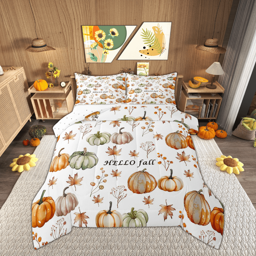Manfei Happy Autumn Bedding Comforter Set for Kids, Rustic Sunflower ...