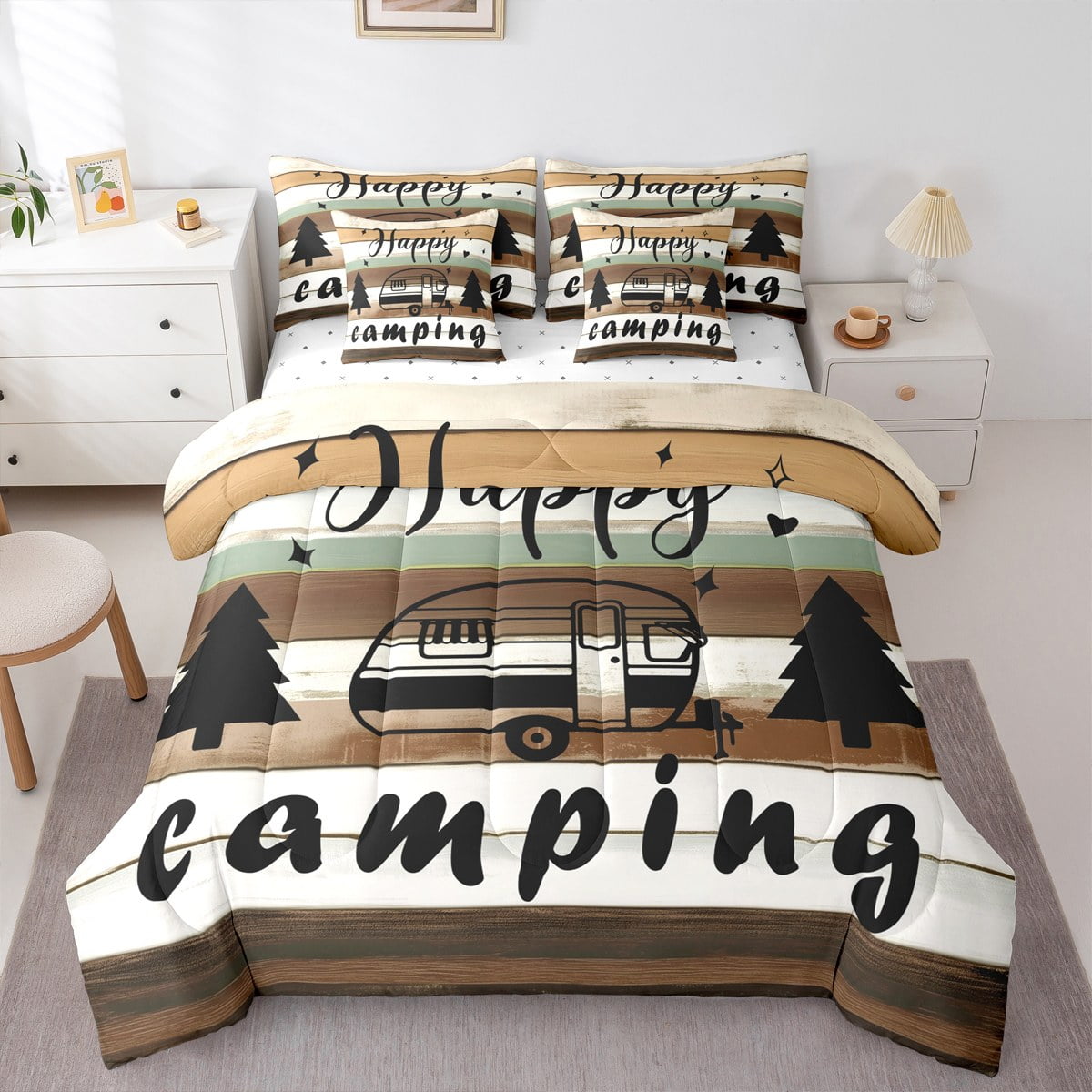 Manfei Happy Camping 7pcs Bedding Comforter Set,Travel Car Rv ...