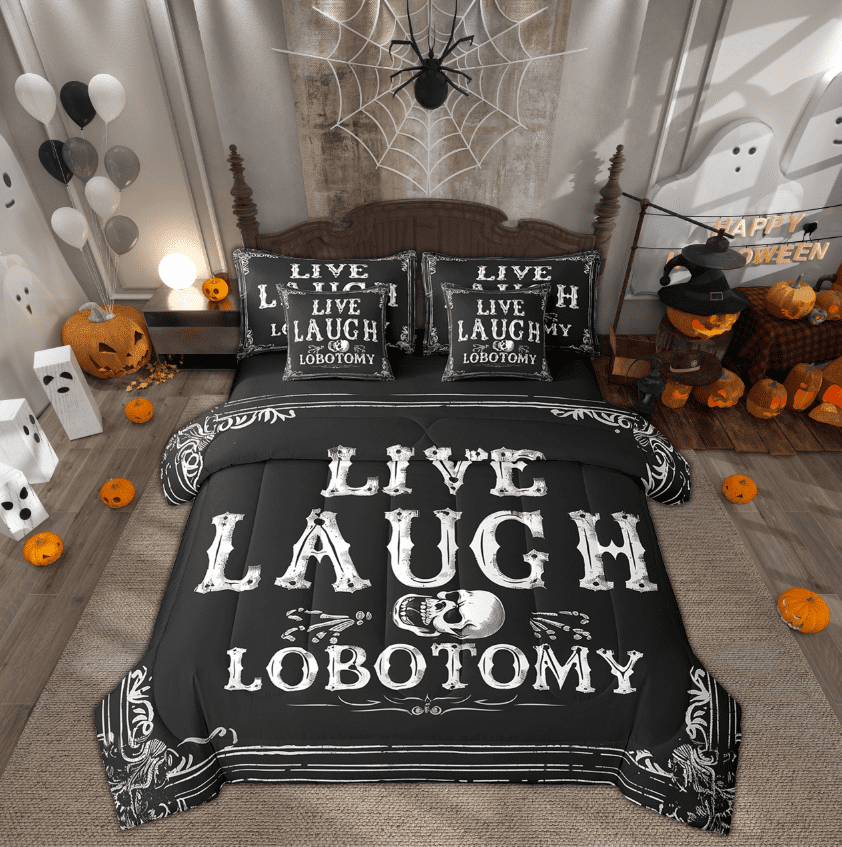Manfei Horror Skeleton Bedding Twin Size, Vingate Gothic Bed Set ...