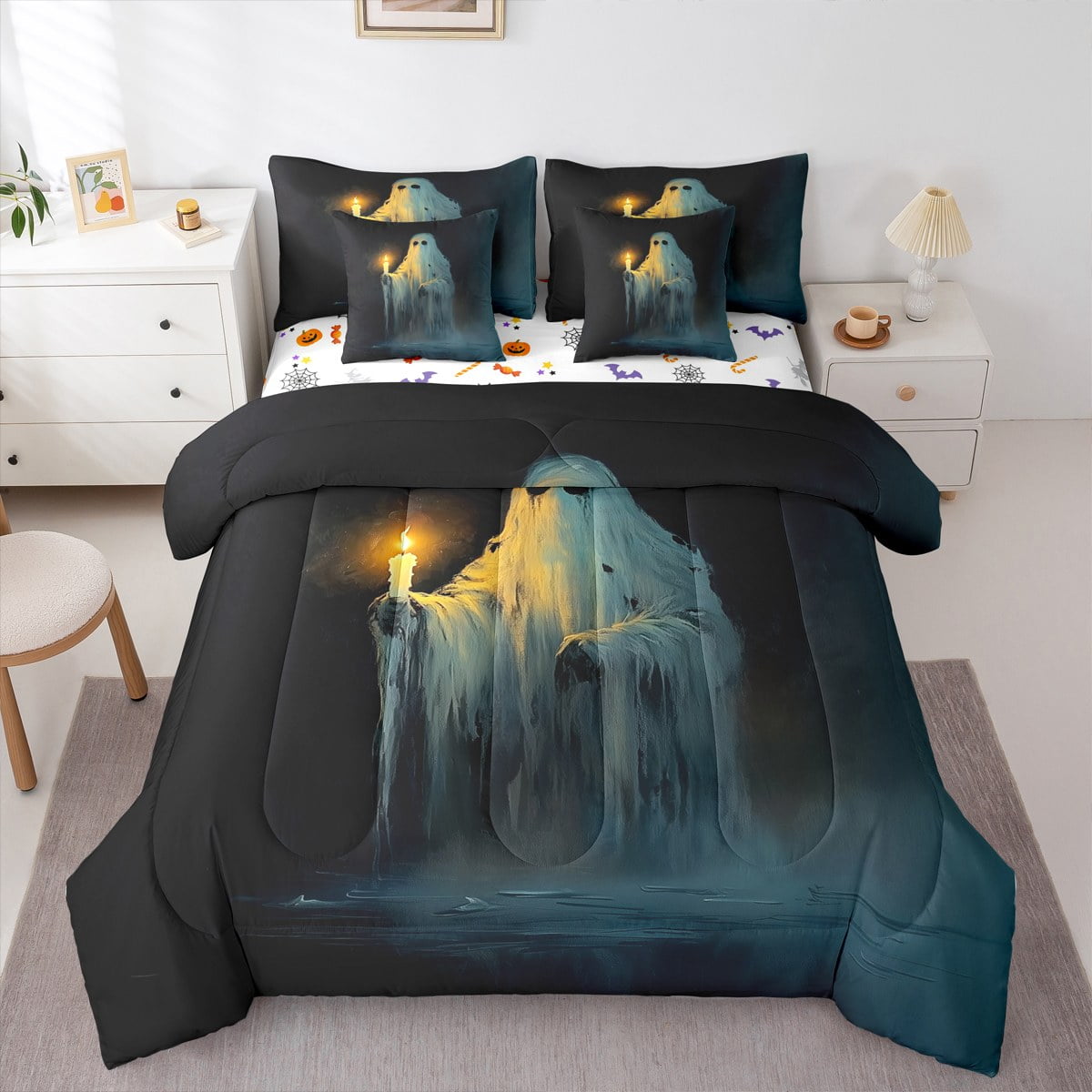 Manfei Horror Spooky Bedding Comforter Set 7 Pieces for Teens ...