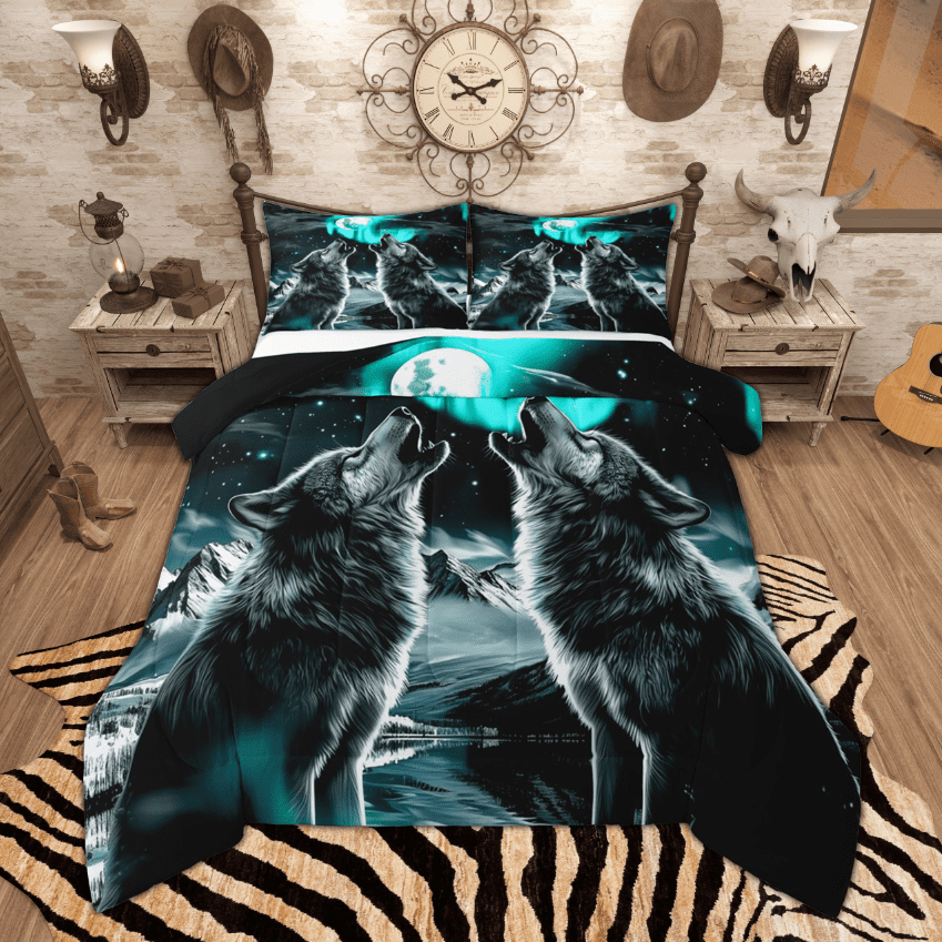 Manfei Howling Wolf Full Size Comforter Sets, Afro Safari Animal ...