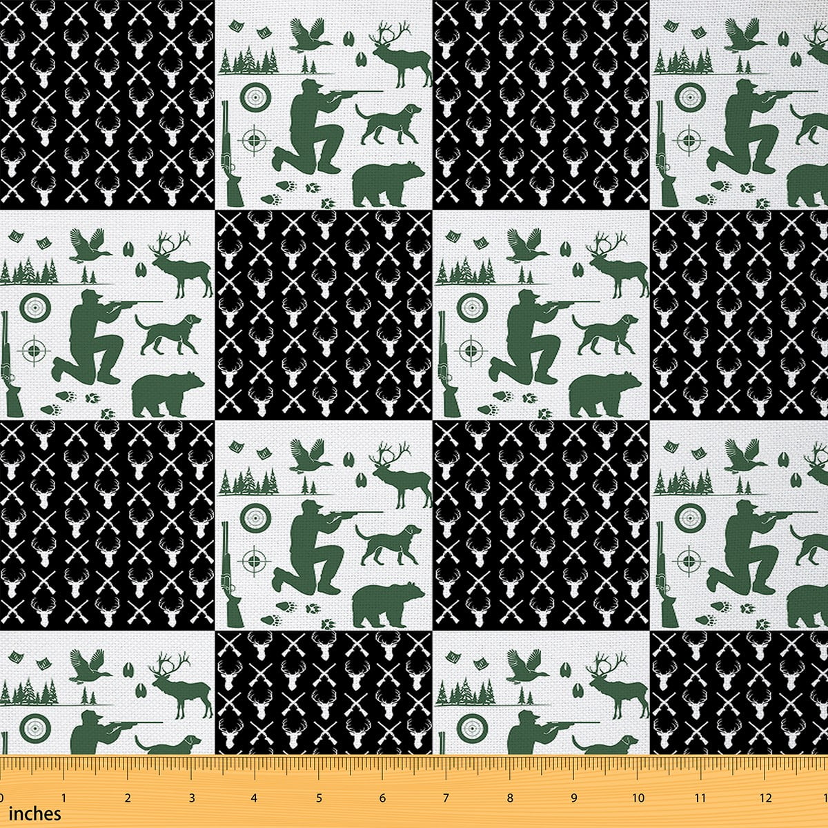 Manfei Hunter Hunting Theme Sewing & Crafting Fabric (10 Yards), Elk ...