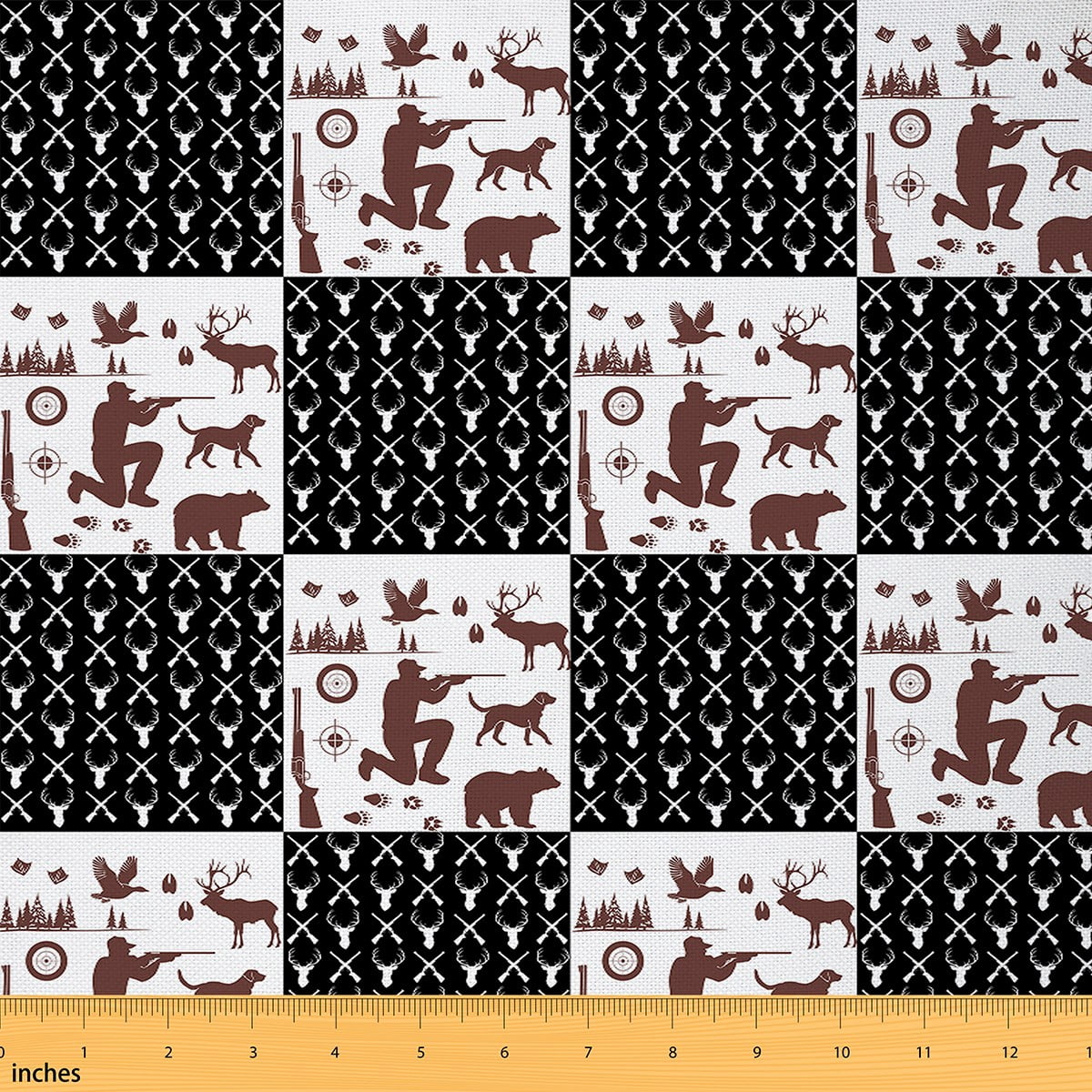 Manfei Hunter Hunting Theme Sewing & Crafting Fabric (5 Yards), Elk ...