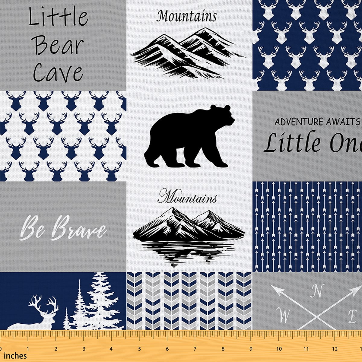 Manfei Hunting Deer Bear Sewing & Crafting Fabric (2 Yards), Animal ...