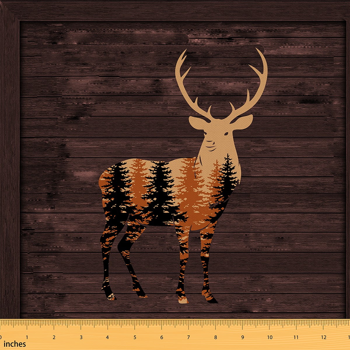 Manfei Hunting Moose Elk Fabric by the Yard (1 Yard), Brown Decorative ...