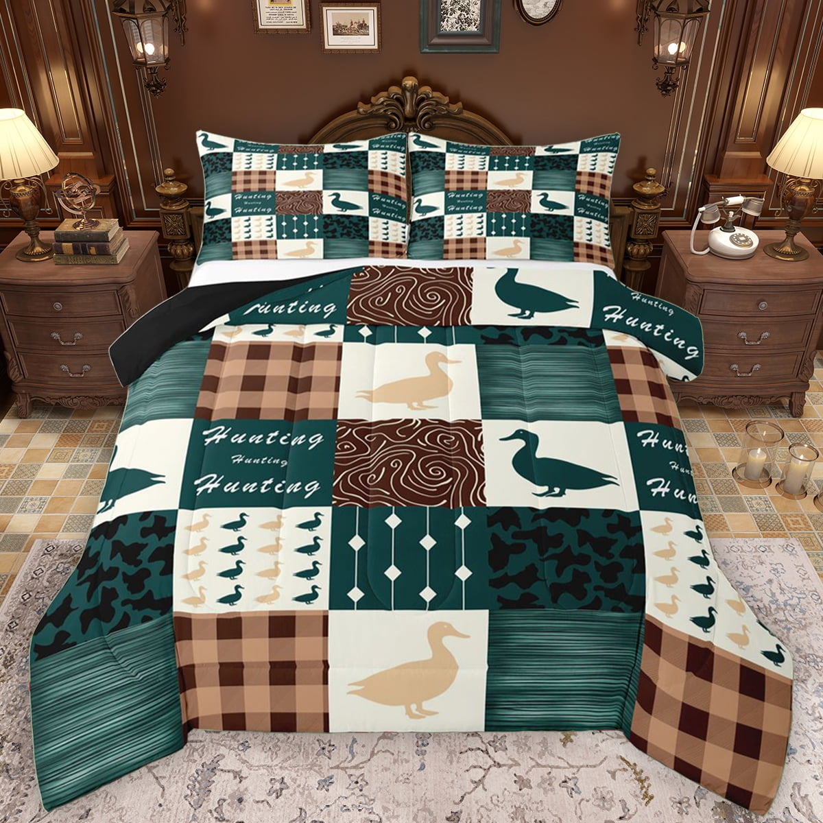 Manfei Jungle Wildlife Duck Full Size Comforter Sets, Western Rustic ...