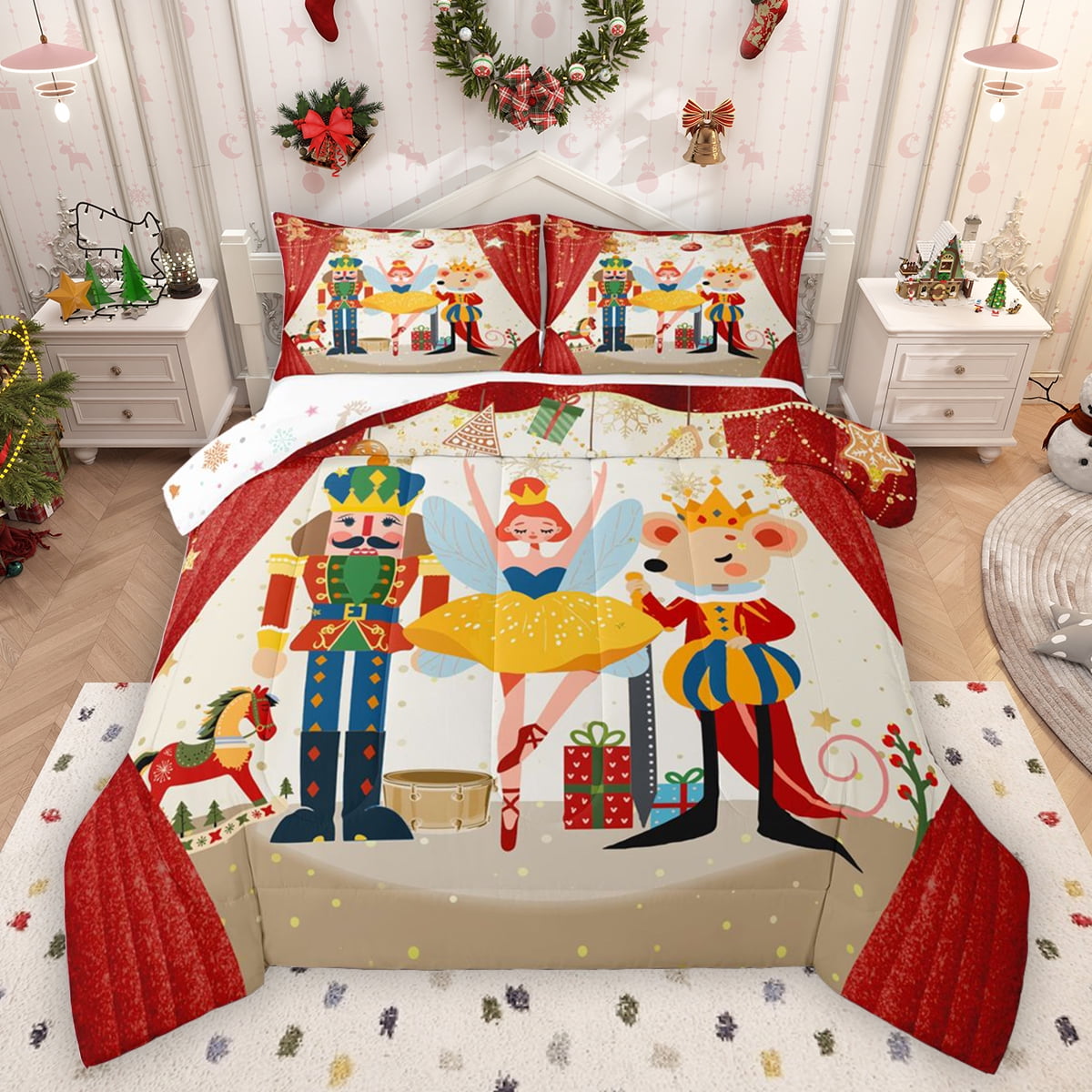 Homewish Kawaii Ballet Princess Bedding Comforter Set for Kids, Royal ...