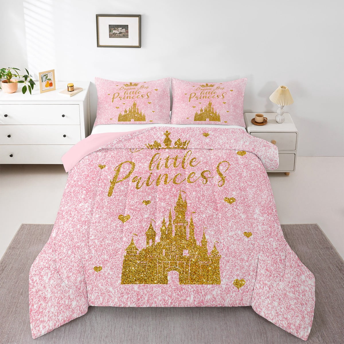 Manfei Kawaii Castle 3pcs King Size Comforter Sets,Dreamy Princess ...