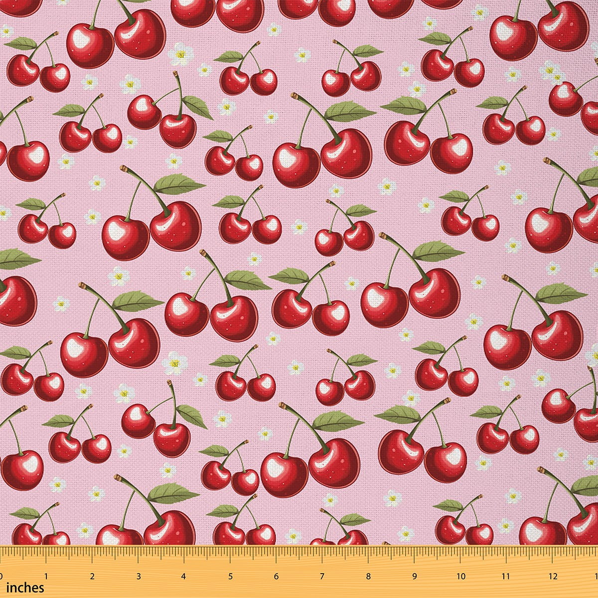 Manfei Kawaii Cherry Sewing & Crafting Fabric (1 Yard), Botanical Fruit ...