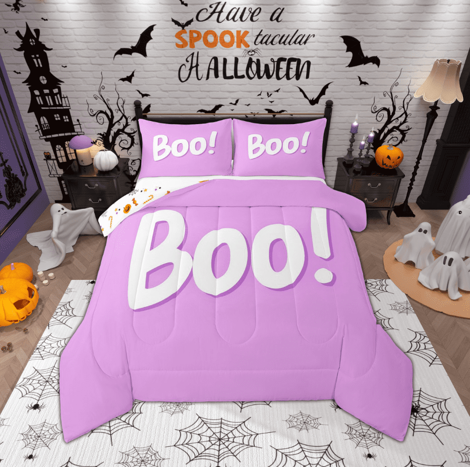 Manfei Kawaii Ghost Boo Full Size Comforter Sets, Cute Cartoon ...