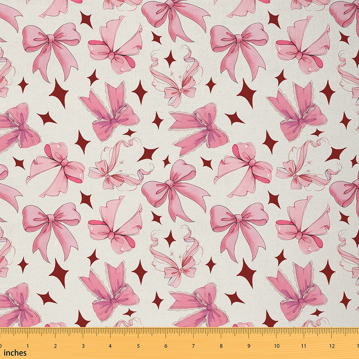 Manfei Kawaii Pink Bow Sewing & Crafting Fabric (1 Yard), Dreamy ...
