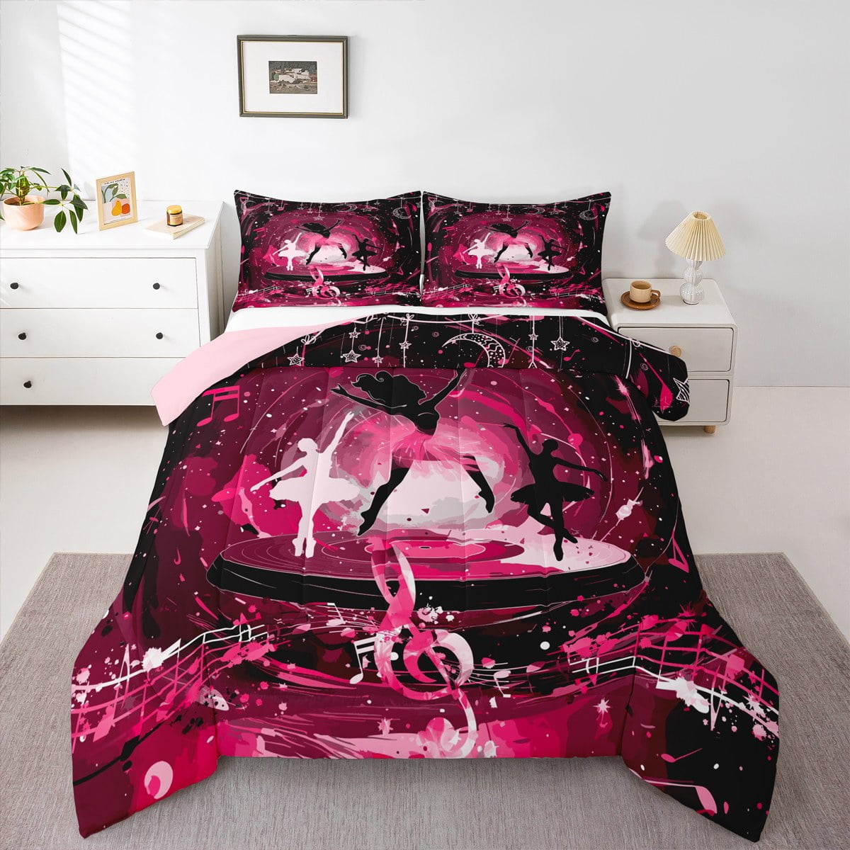 Manfei Kawaii Princess Bedding Sets Full with Comforter, Ballet Dancer Comforter Sets Full Size ...
