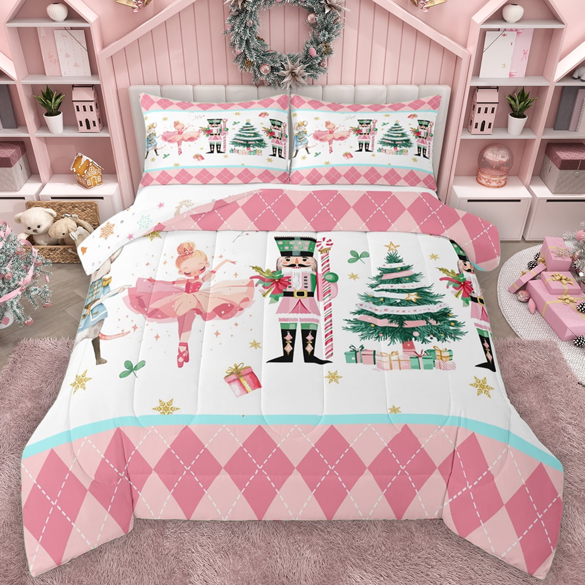 Manfei Kawaii Princess Nutcracker Full Size Comforter Sets for Girl ...