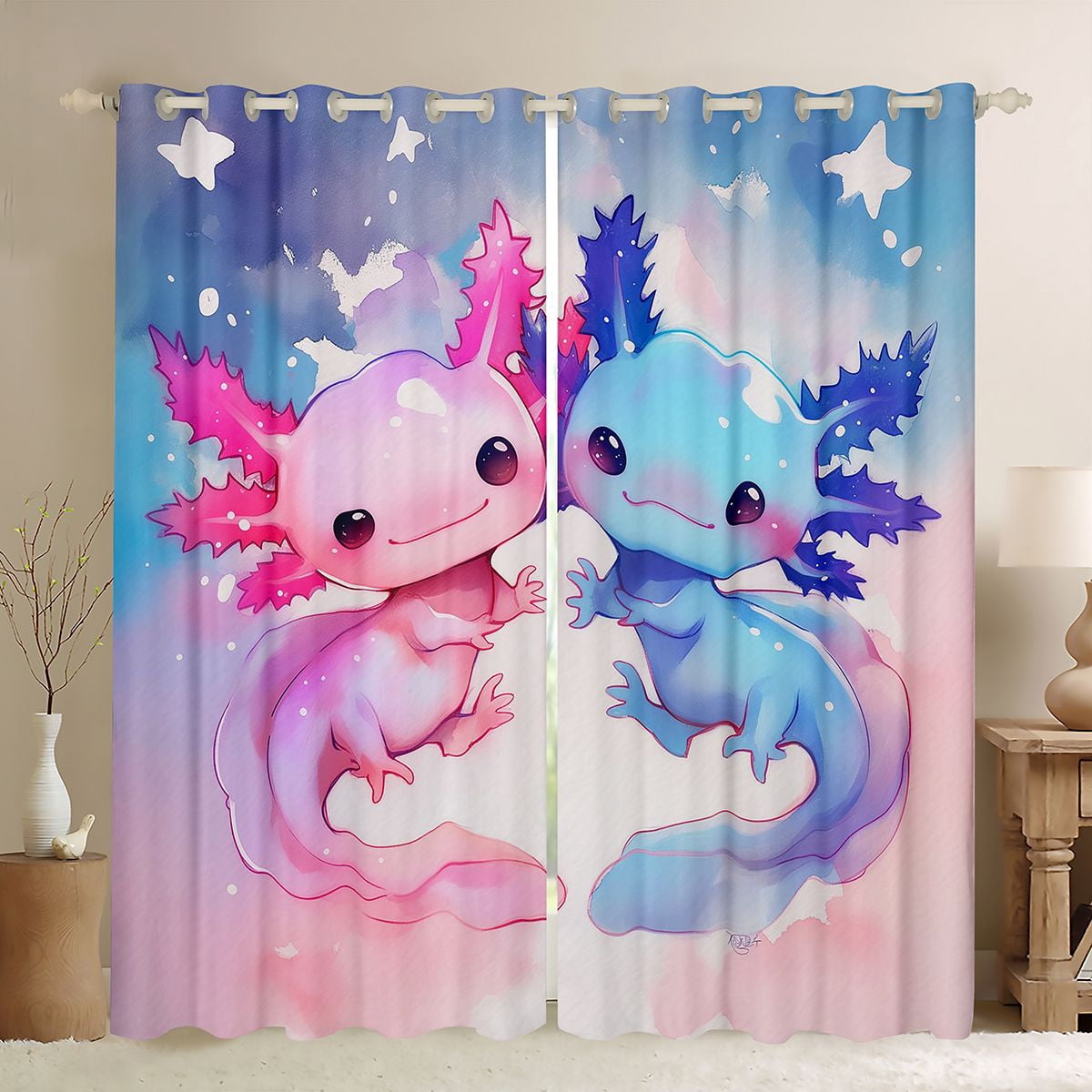 Manfei Kawaii Salamander Black Out Curtains for Preppy Child,Cartoon ...