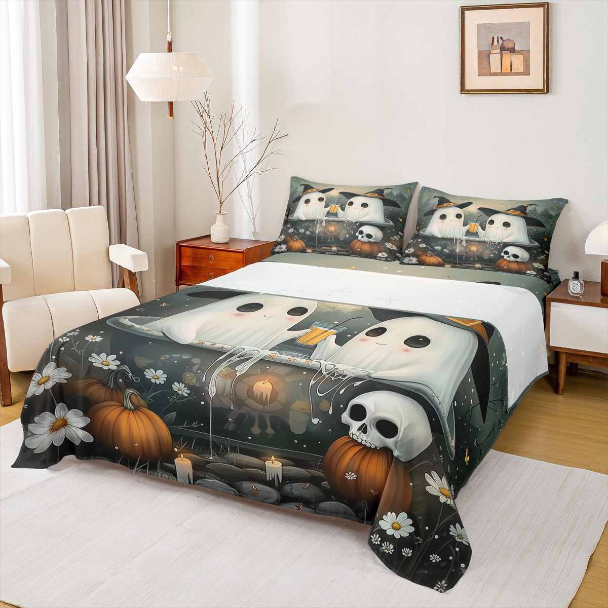 Manfei Kawaii Spooky Animal Full Size Sheets 4pcs for Kids, Happy ...